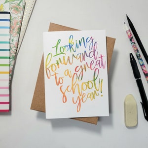 Colorful Card for the First Day of School for Teachers or Students - Etsy
