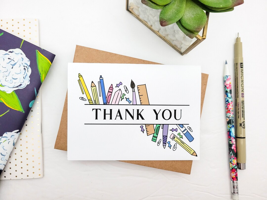 Teacher Thank You Card – Minimalist Stationery Gift - Etsy