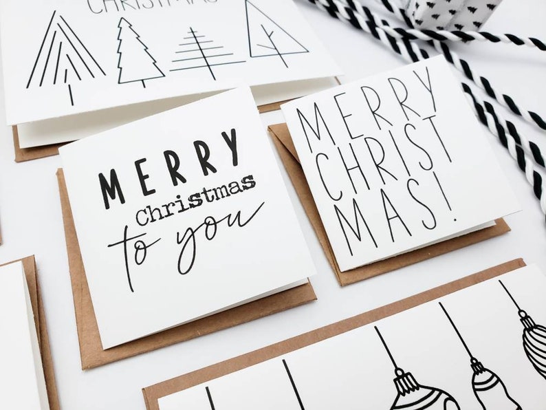 Minimalist Christmas Card Variety Pack Simple Christmas Card - Etsy