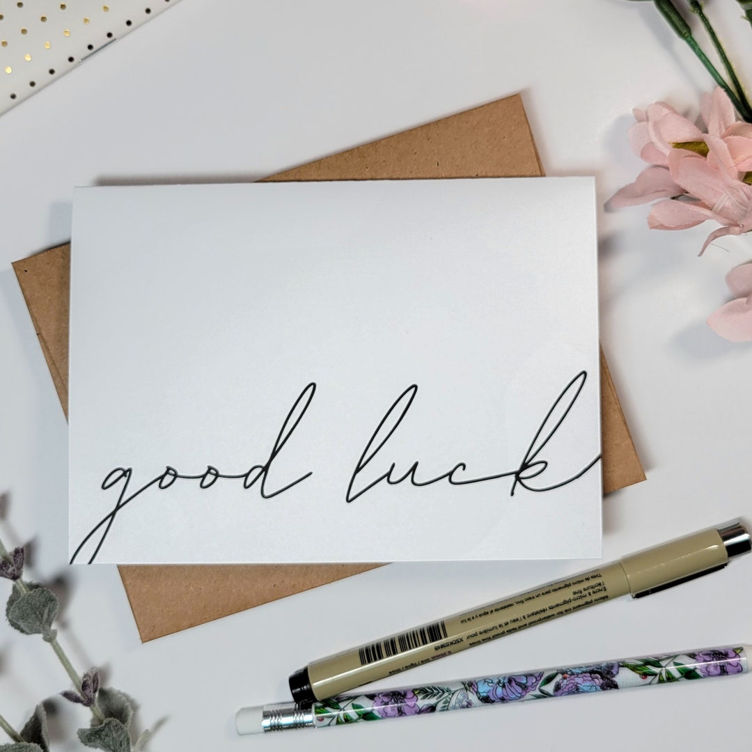 Simple Minimalist Good Luck Greeting Card - Etsy