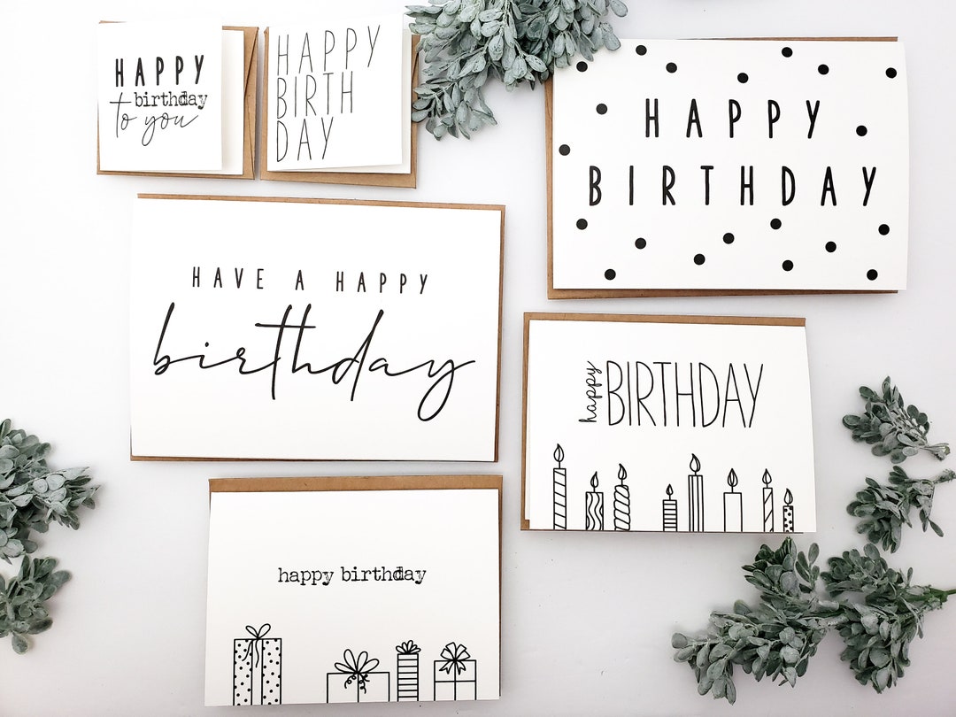 Minimalist Birthday Card Variety Pack: Simple Modern Designs - Etsy