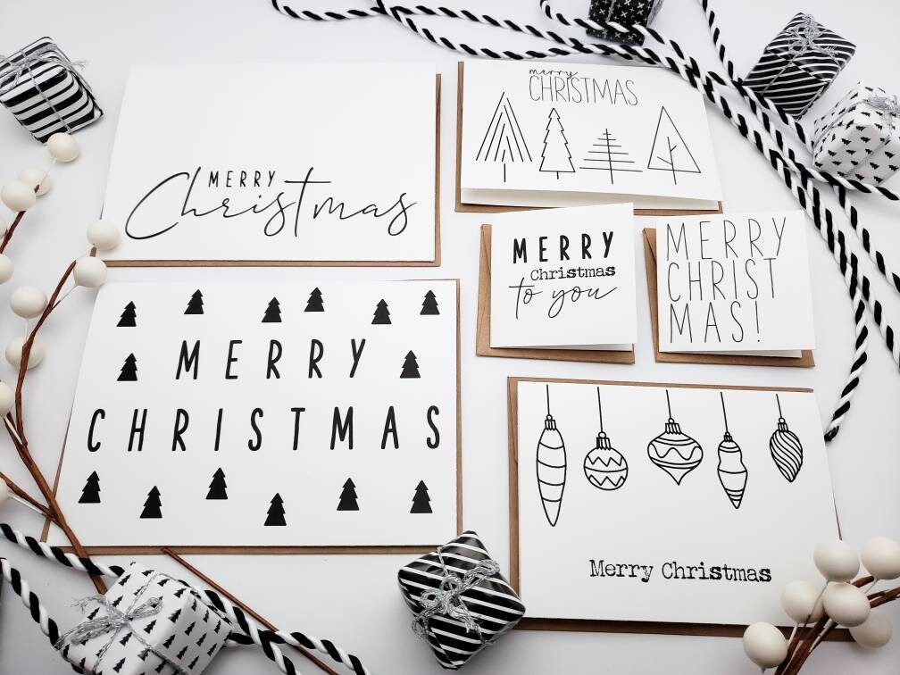 Minimalist Christmas Card Variety Pack Simple Christmas Card - Etsy
