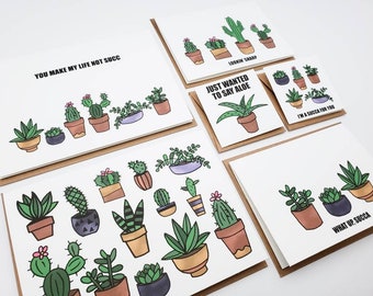 Succulent Card Set . Watercolor Blank Cards Note Cards . - Etsy