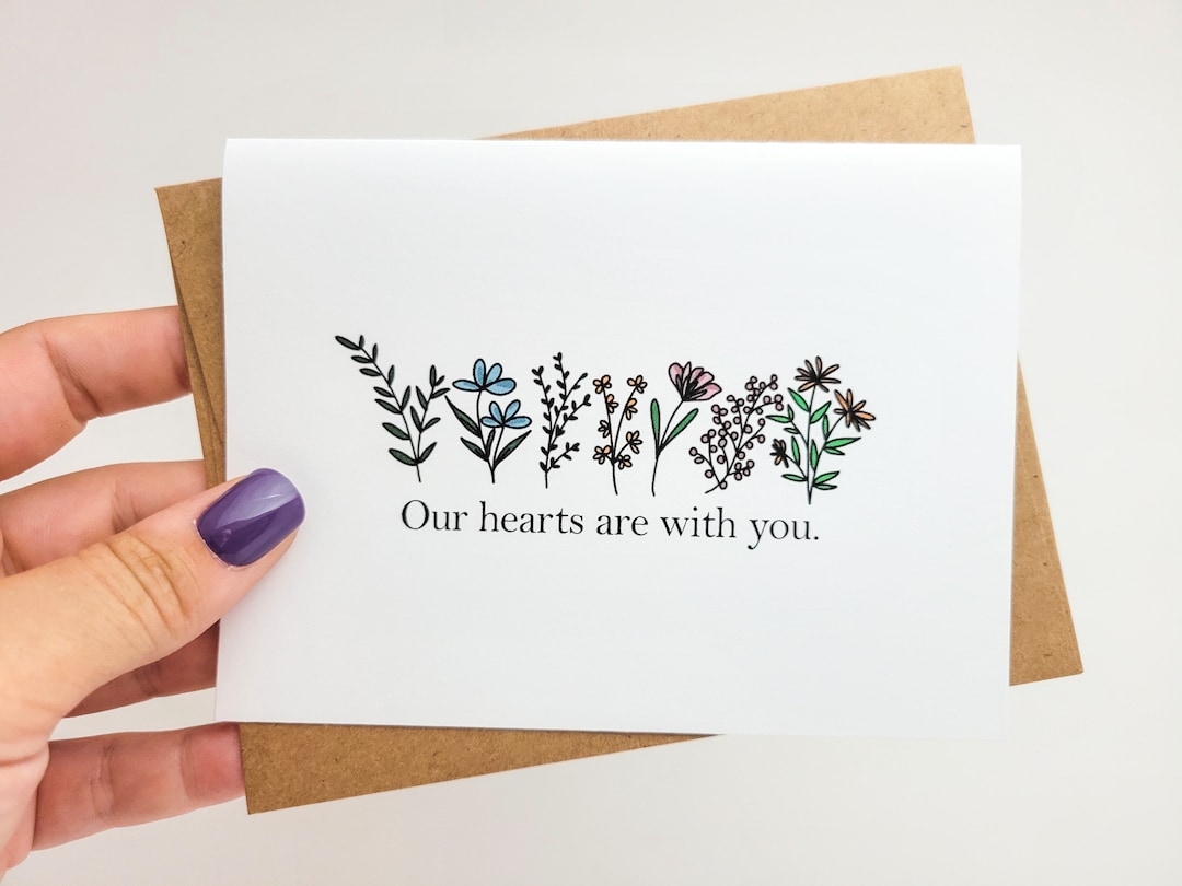 Pretty Sympathy Card From Family or Work - Our Hearts Are With You ...