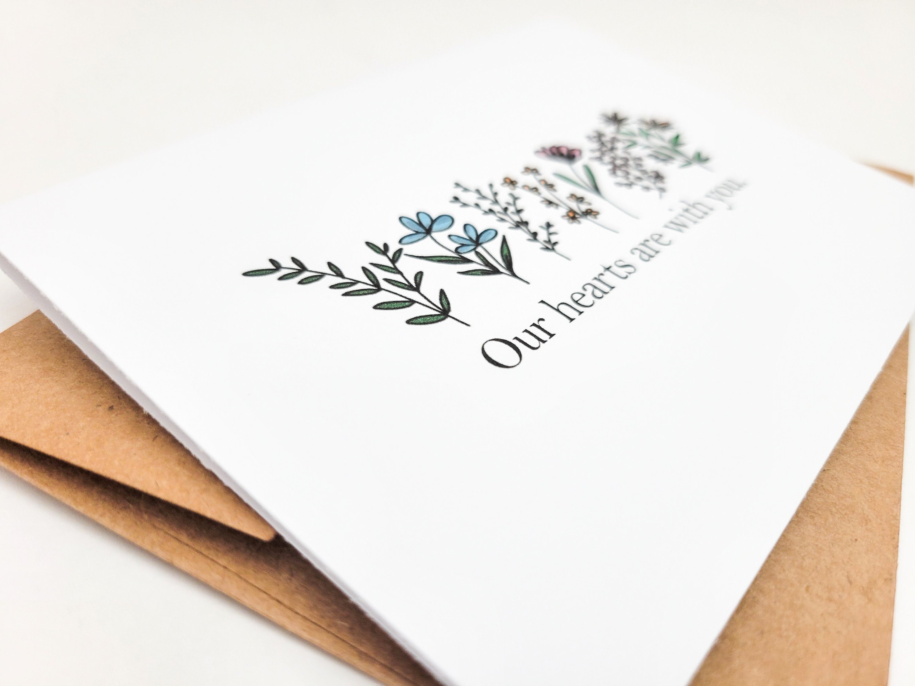 Pretty Sympathy Card From Family or Work - Our Hearts Are With You ...
