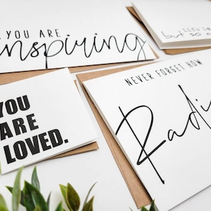 Set of Simple Inspirational and Encouraging Greeting Cards - Etsy
