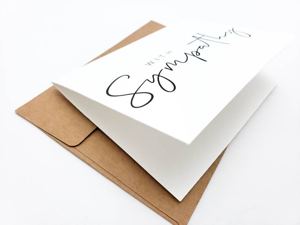 Minimalist Sympathy Card: Simple Condolences, Blank Inside - Etsy
