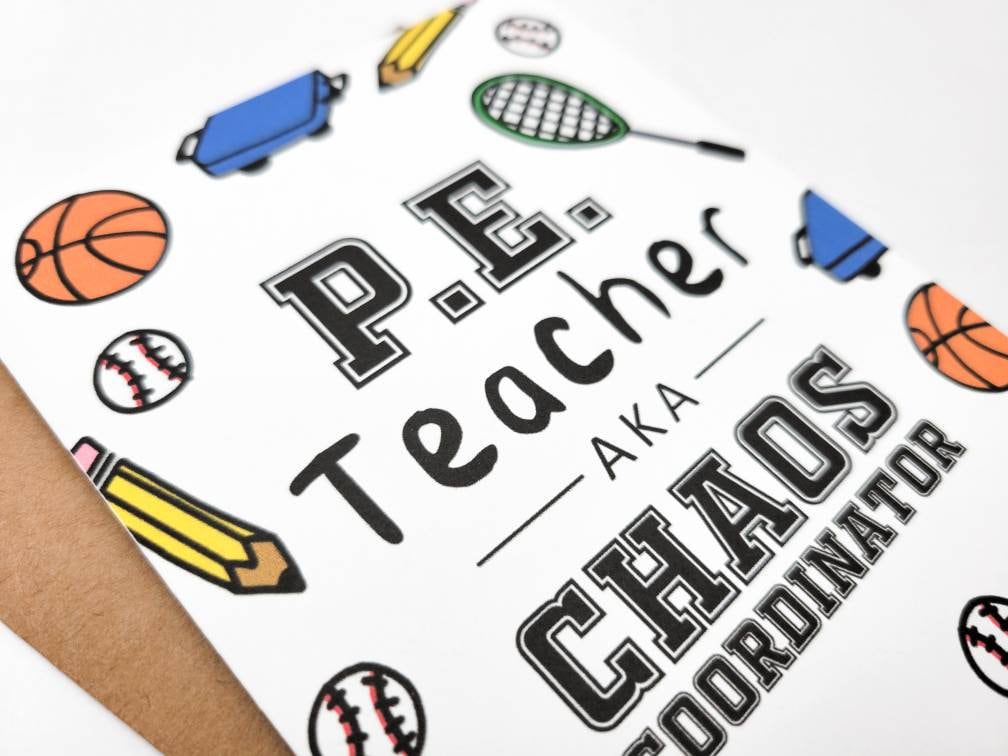 Greeting Card for PE Teacher Teacher Appreciation Card for - Etsy