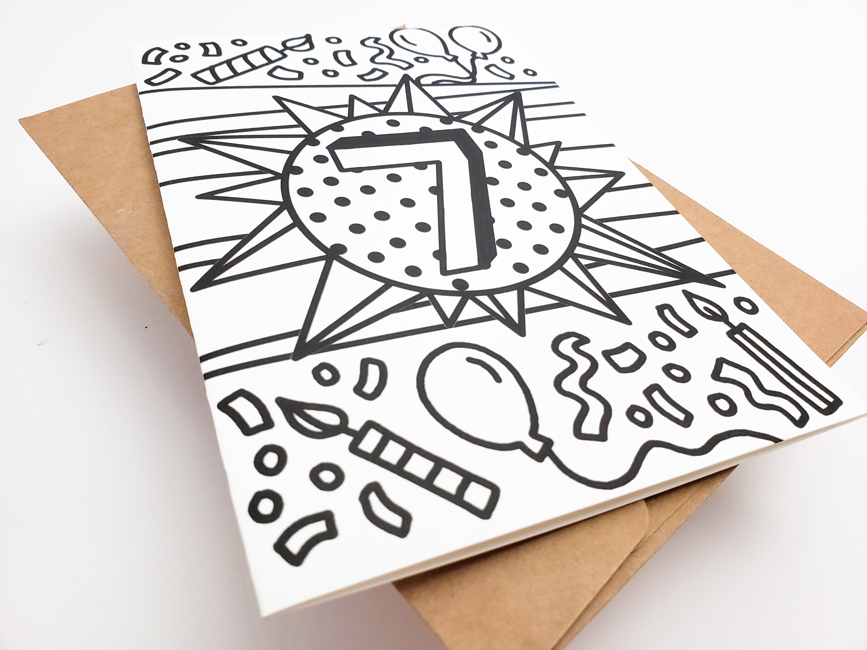 Customizable Number Coloring Birthday Card From Kids - Etsy