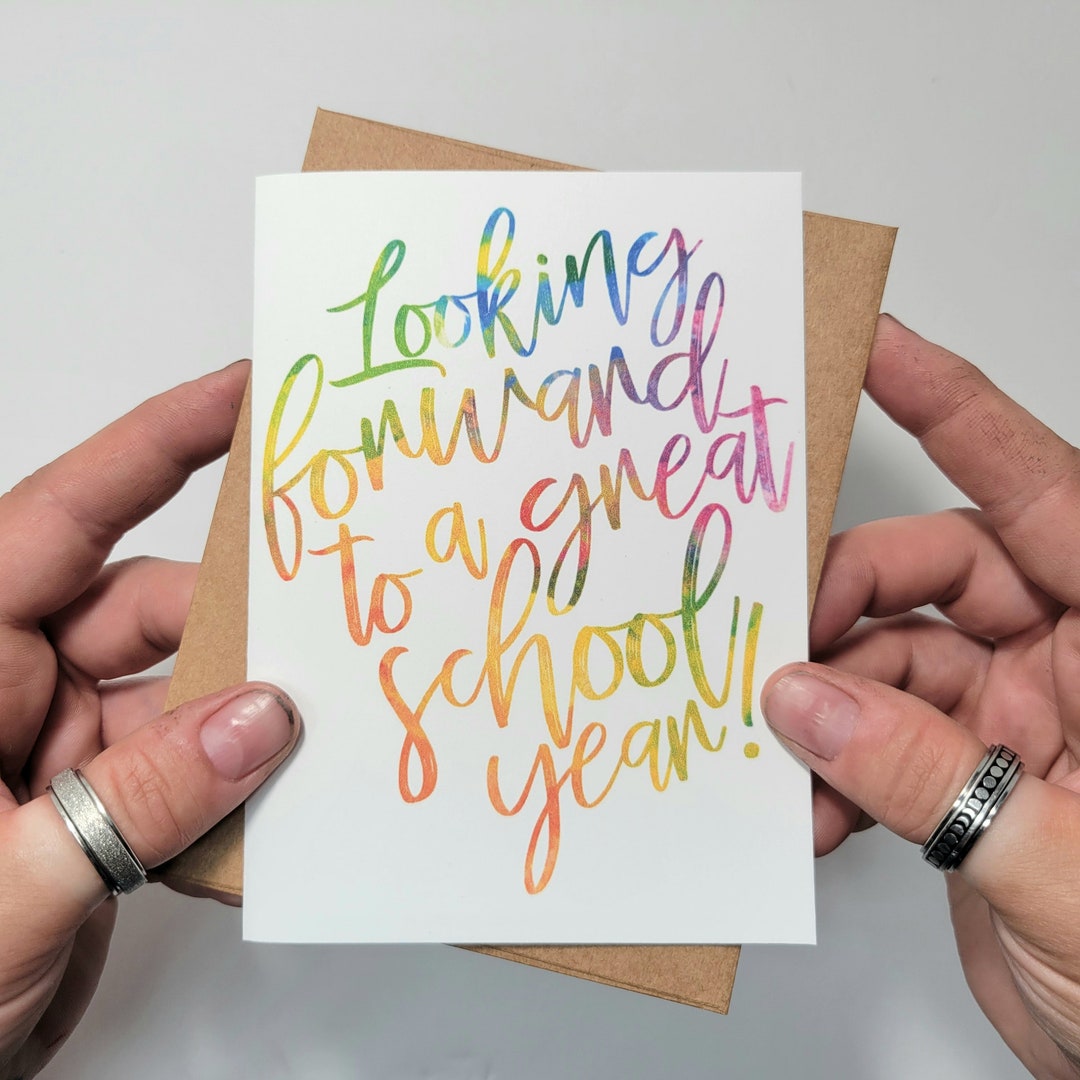 Colorful Card for the First Day of School for Teachers or Students - Etsy
