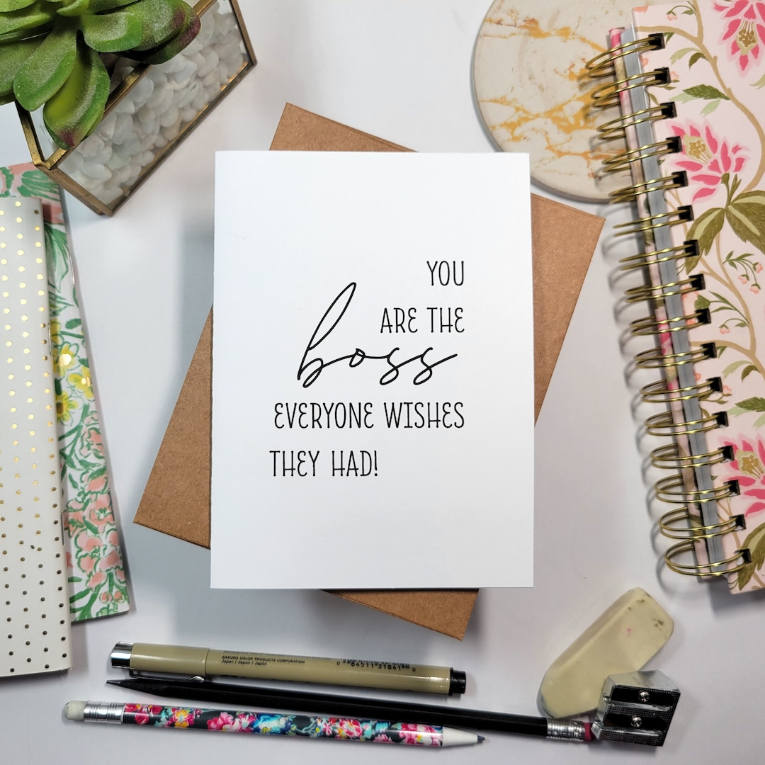 Kind Greeting Card for Boss - Boss's Day Greeting Card - Birthday Card ...