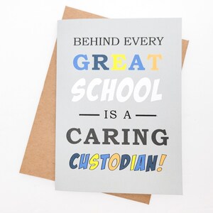 School Custodian Thank You Appreciation Card - Etsy