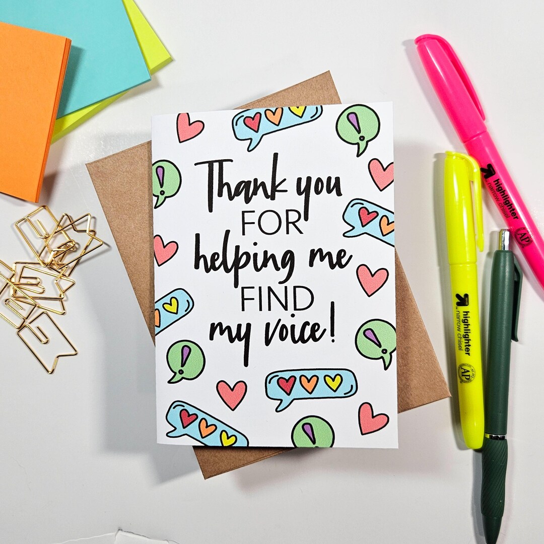 Speech Teacher Appreciation Card - Speech Language Pathologist Thank ...