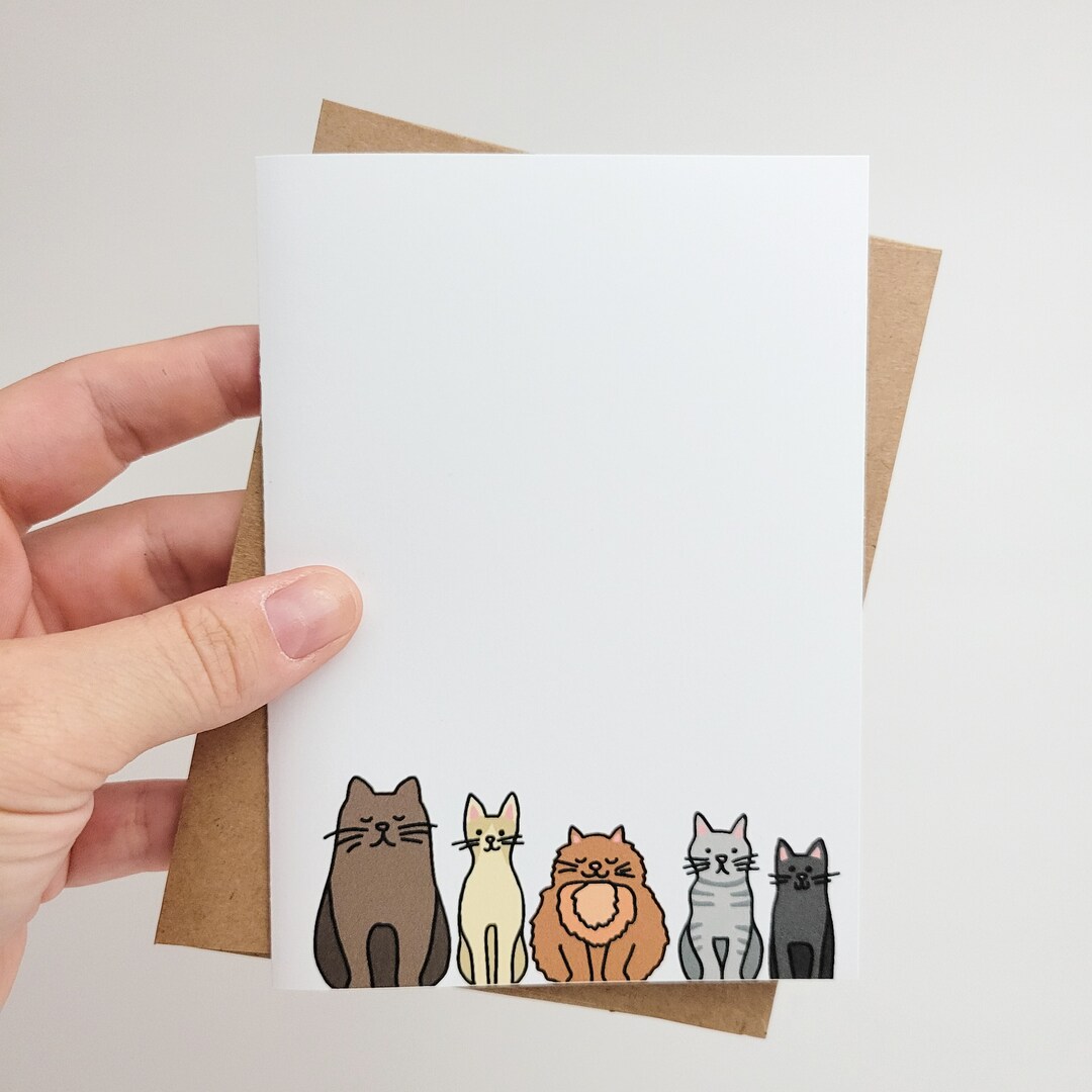 Cat Themed Greeting Card for Any Occasion - Etsy