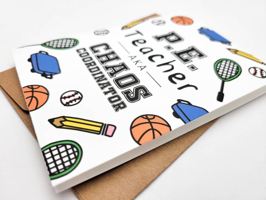 Greeting Card for PE Teacher Teacher Appreciation Card for - Etsy