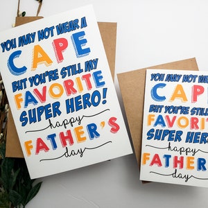 Colorful Dad Superhero Happy Father's Day Card From Kids - Etsy