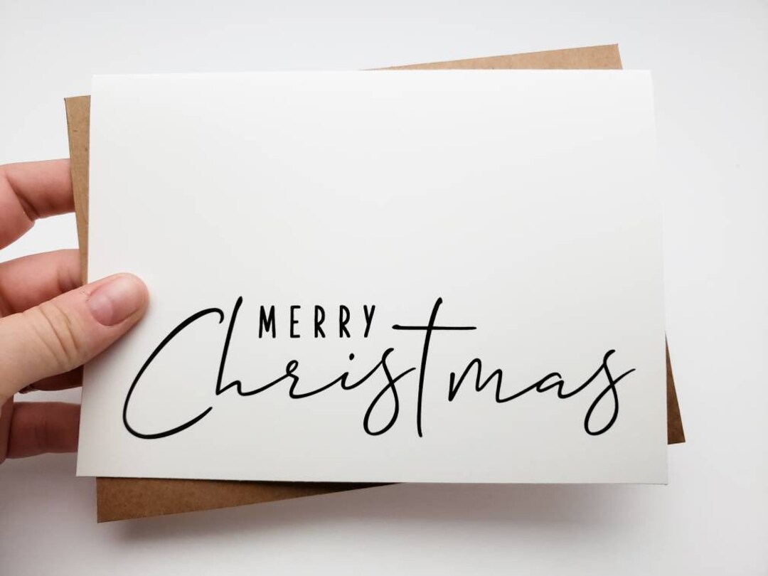 Minimalist Merry Christmas Greeting Card - Etsy UK
