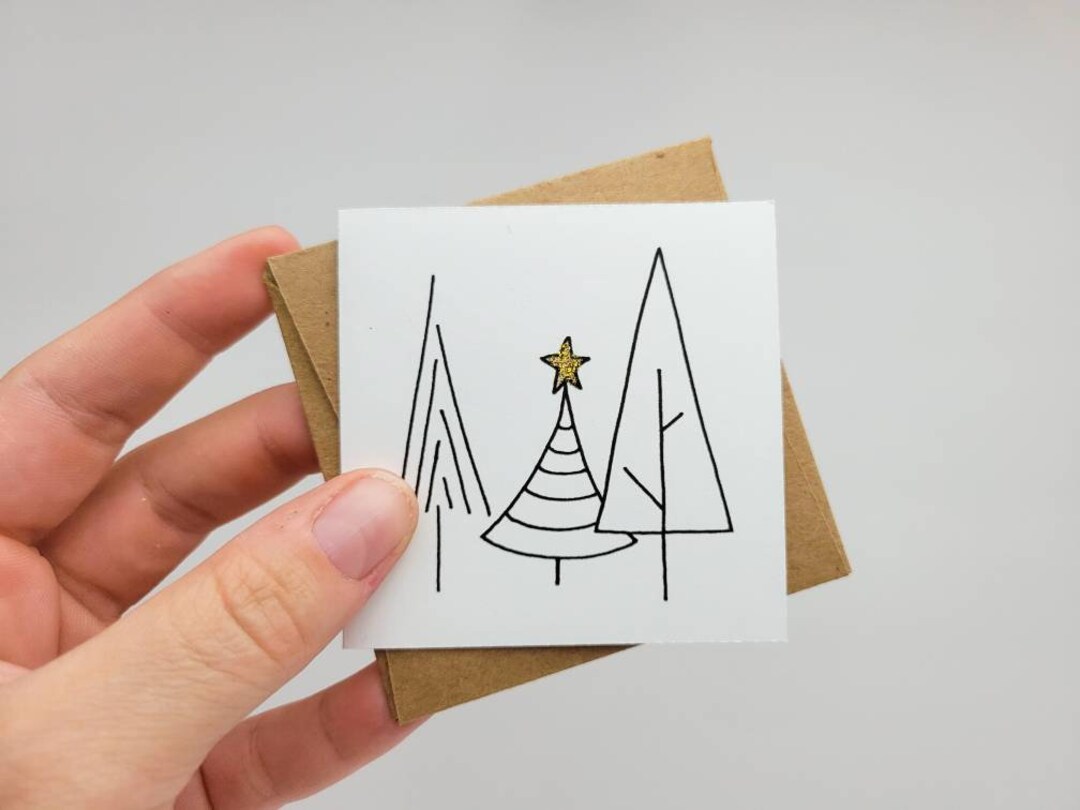 Small Minimalist Christmas Tree Greeting Card - Etsy