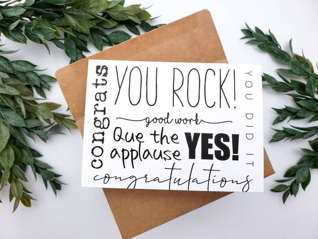 Simple Congratulations Greeting Card - Etsy