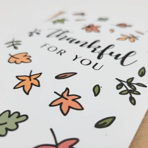 Thankful for You Fall Themed Thank You Card - Etsy