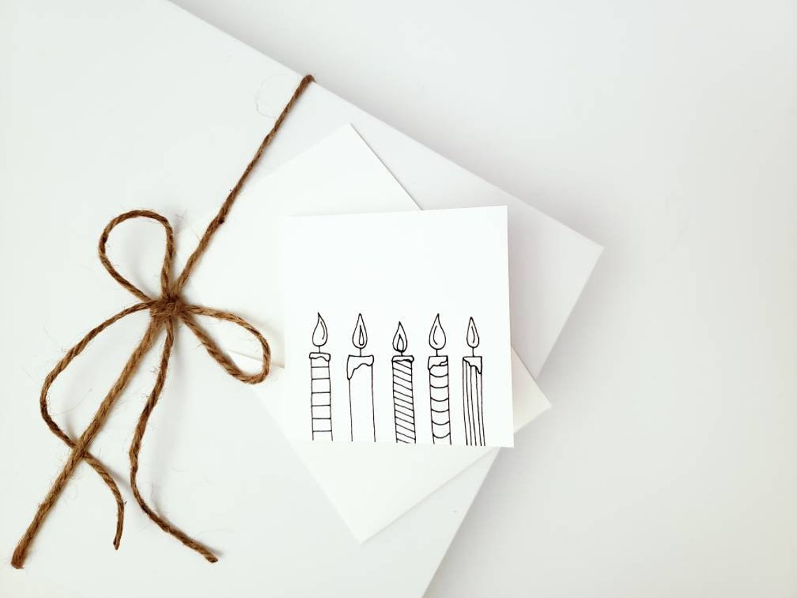 Simple Little Birthday Card Minimalist Candles Birthday Card | Etsy