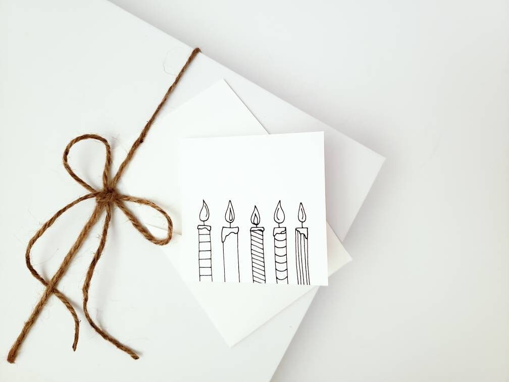 Simple Little Birthday Card Minimalist Candles Birthday Card | Etsy