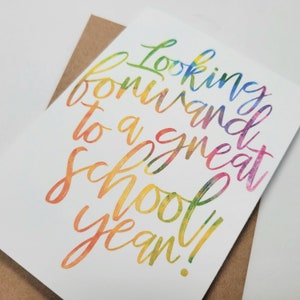 Colorful Card for the First Day of School for Teachers or Students - Etsy