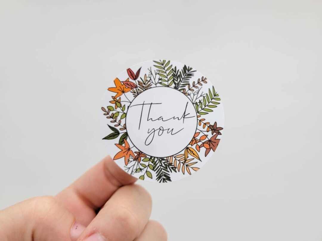 Pretty Fall Themed Thank You Envelope Sticker Thanksgiving Envelope ...