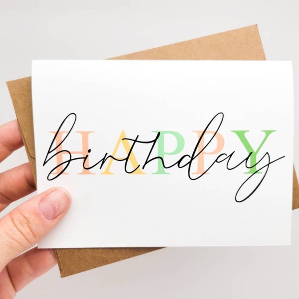 Simple Birthday Card - Etsy