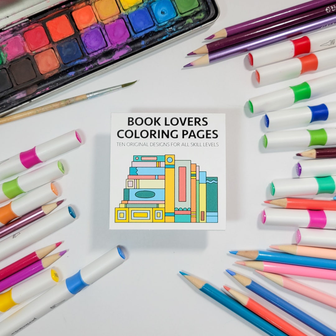 Book Themed Mini Coloring Book - Coloring Book Gift for Book Lover - Etsy