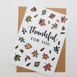 Thankful for You Fall Themed Thank You Card - Etsy