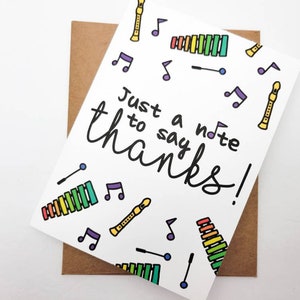 Music Teacher Appreciation Card: Colorful Thank You Note - Etsy