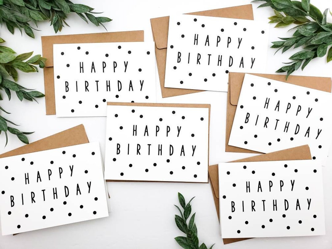 Simple Happy Birthday Card Pack - Set of Minimalist Happy Birthday ...