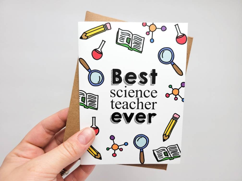 Science Teacher Greeting Card - Thank You Greeting Card for Elementary ...