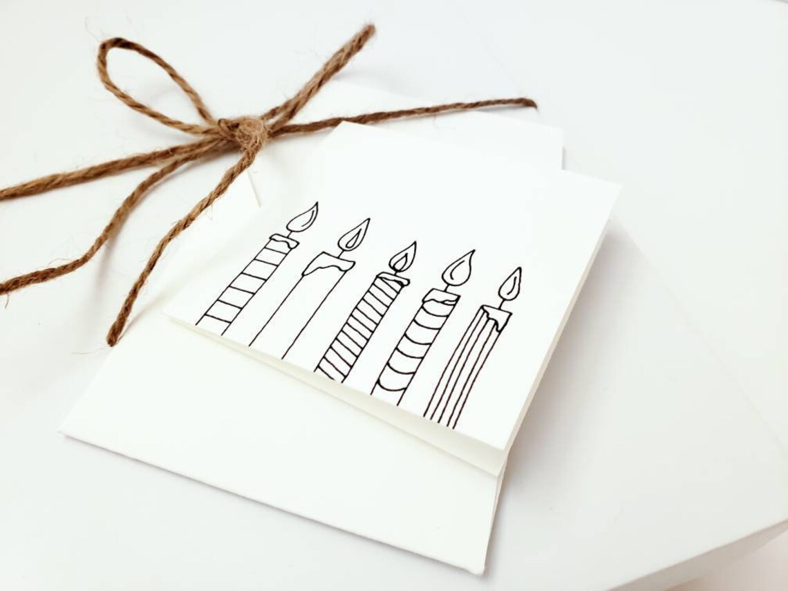 Simple Little Birthday Card Minimalist Candles Birthday Card | Etsy