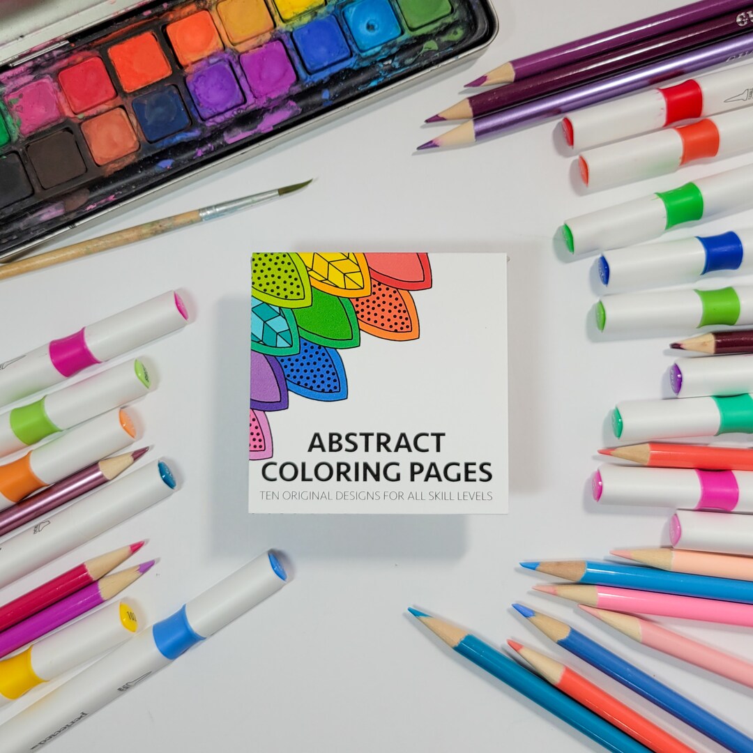 Abstract Designs Mini Coloring Book - Playful Gift for Artist or Kids ...