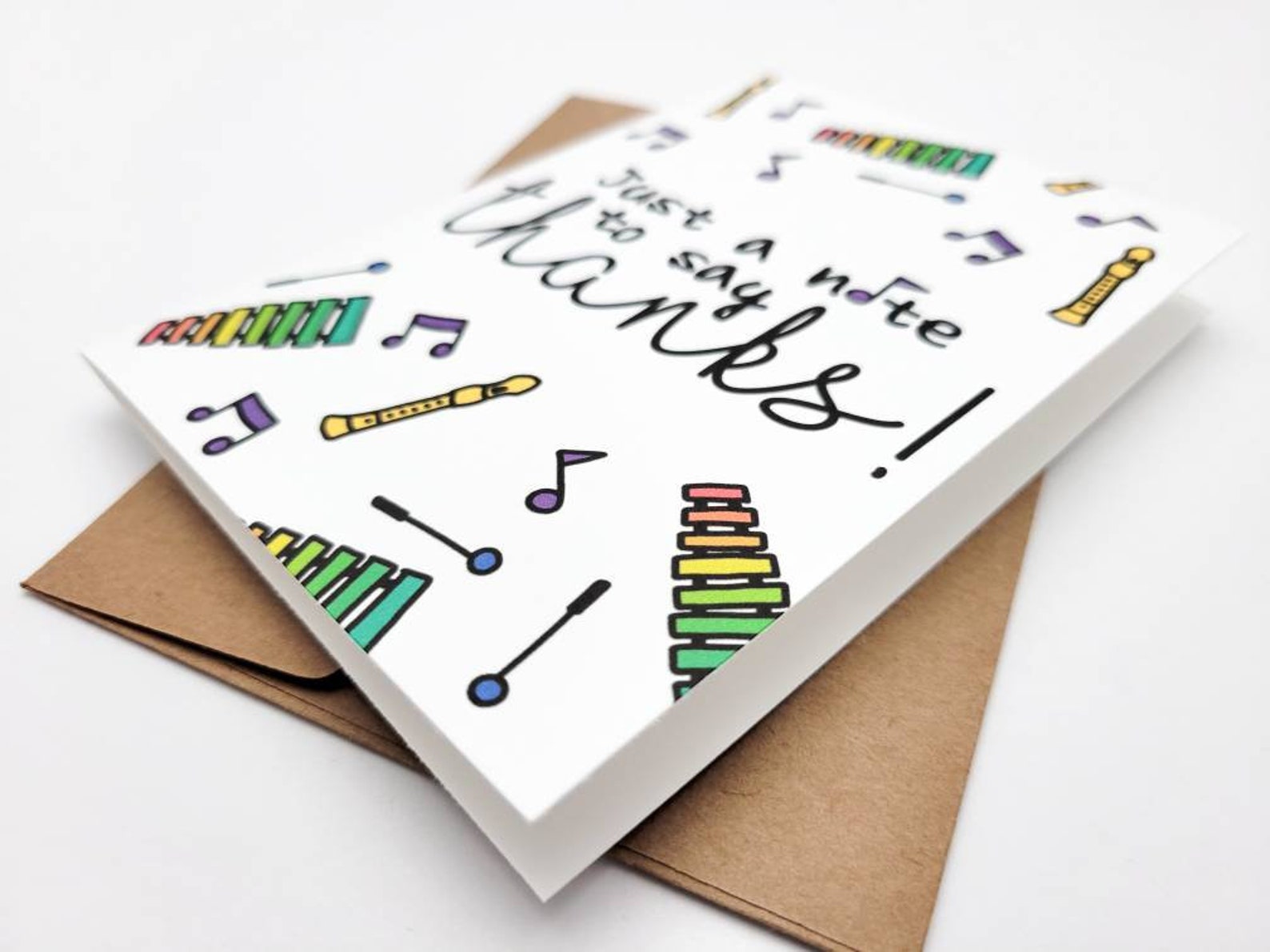 Music Teacher Appreciation Card: Colorful Thank You Note - Etsy