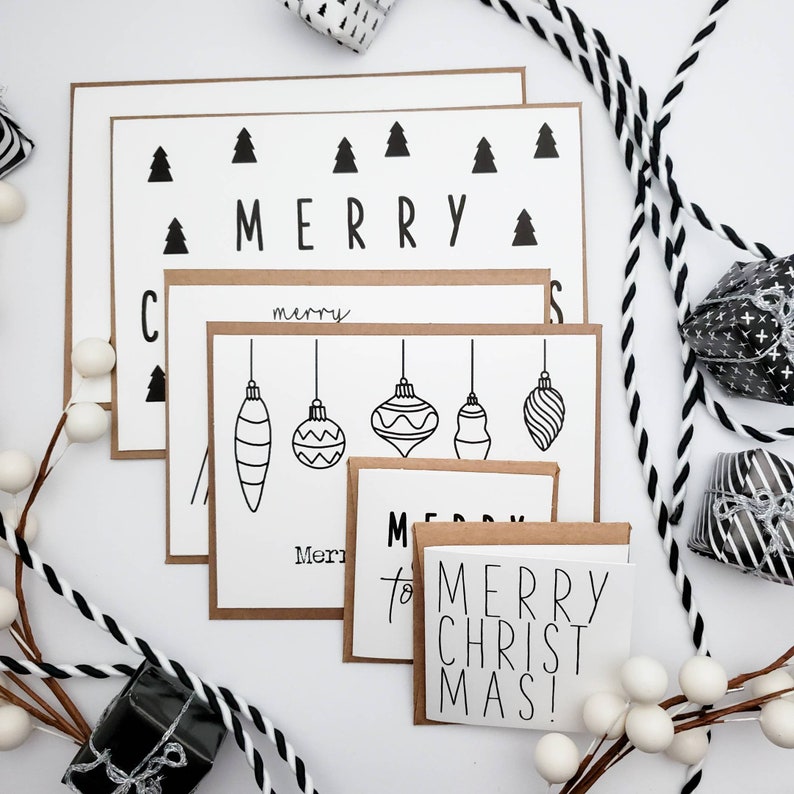Minimalist Christmas Card Variety Pack Simple Christmas Card - Etsy