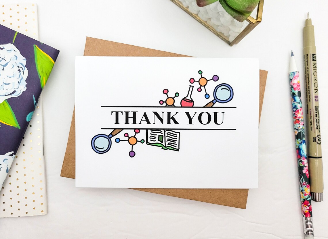 Thank You Greeting Card for Elementary School Science Teacher - Etsy