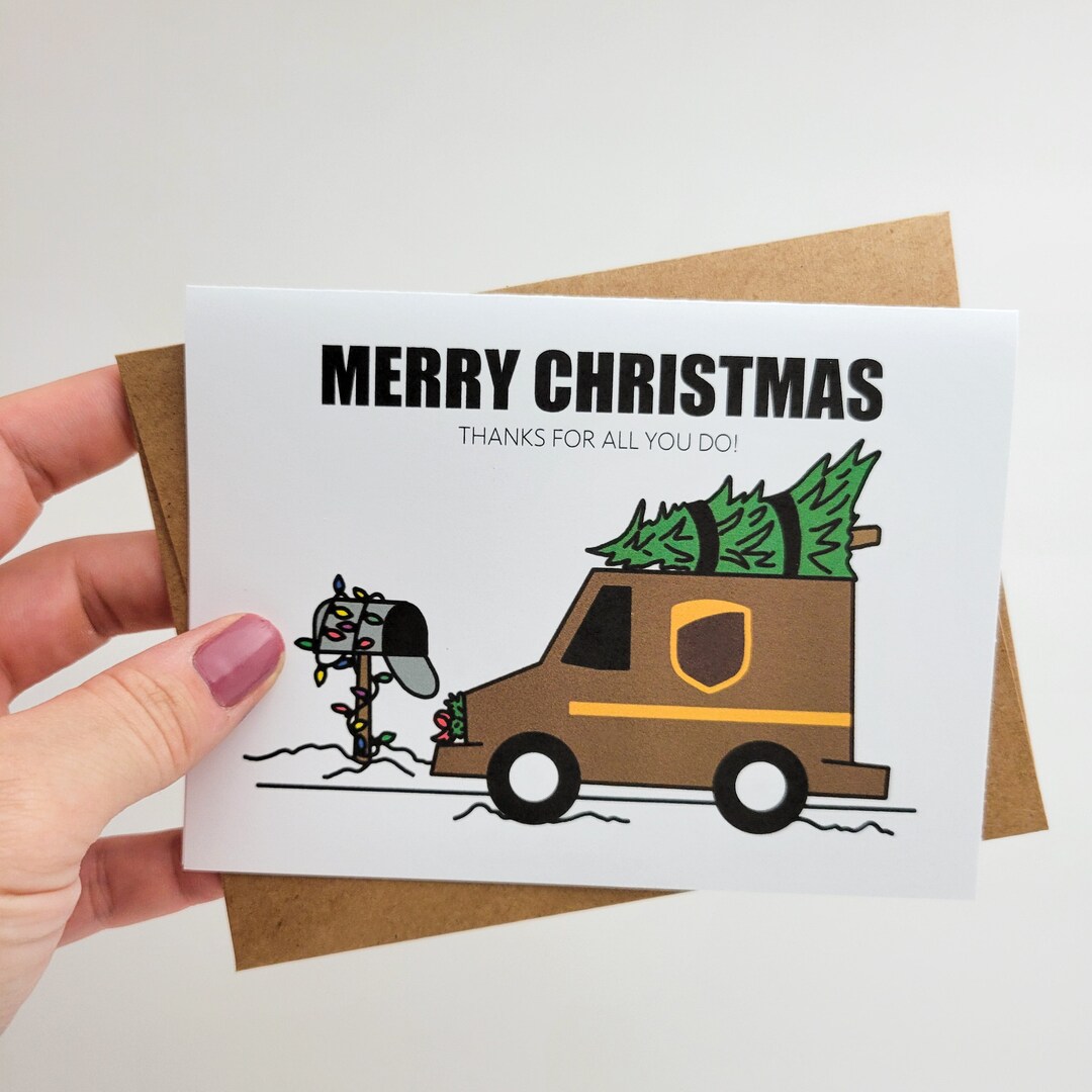 Delivery Man Merry Christmas Greeting Card - Christmas Card for ...