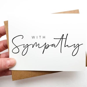 Minimalist Sympathy Card: Simple Condolences, Blank Inside - Etsy