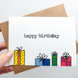 Colorful Happy Birthday Card With Gifts - Etsy