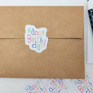 Colorful Happy Birthday Envelope Seal Sticker for Greeting Card ...