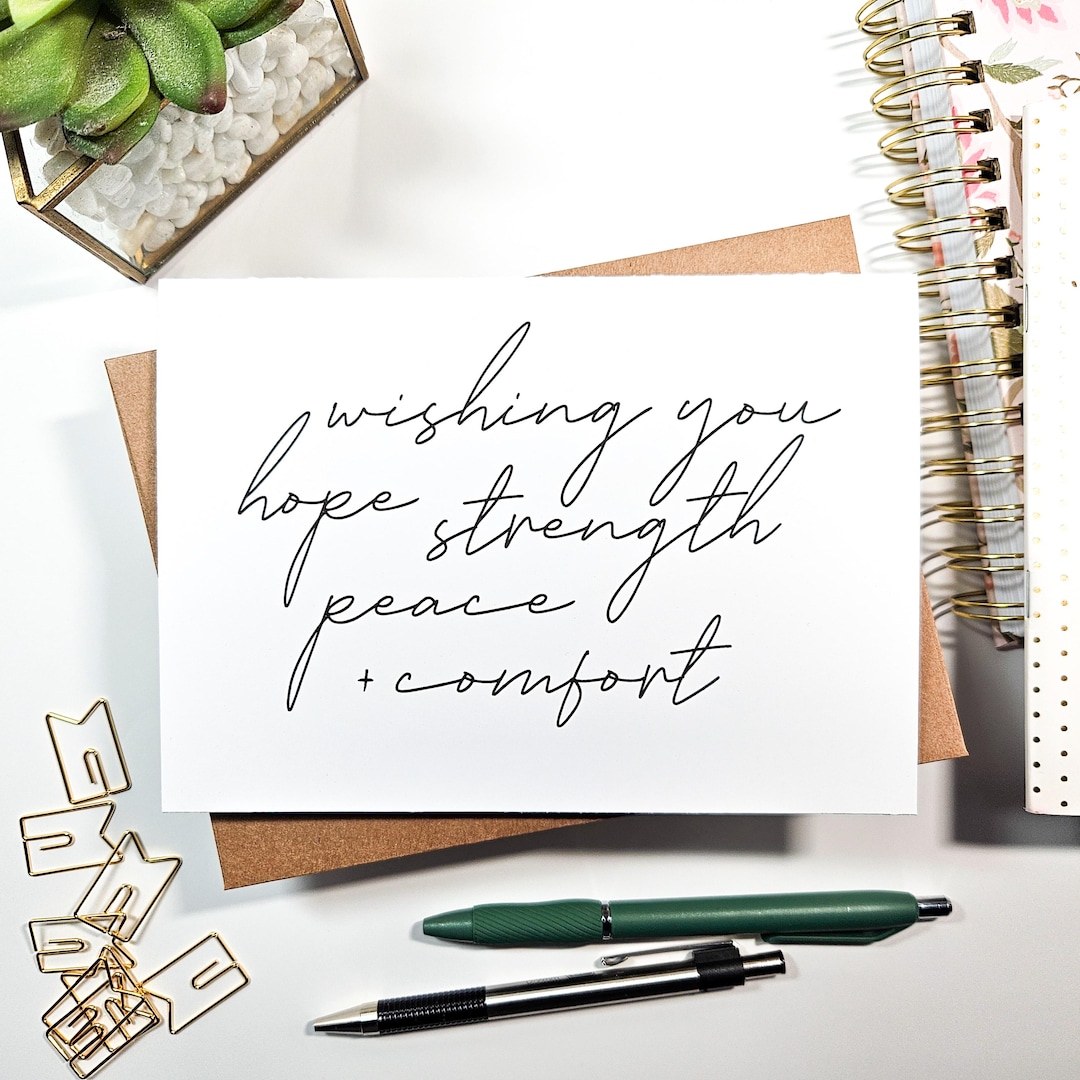 Minimalist Sympathy Card - Simple Condolences Card - Wishing You Hope ...
