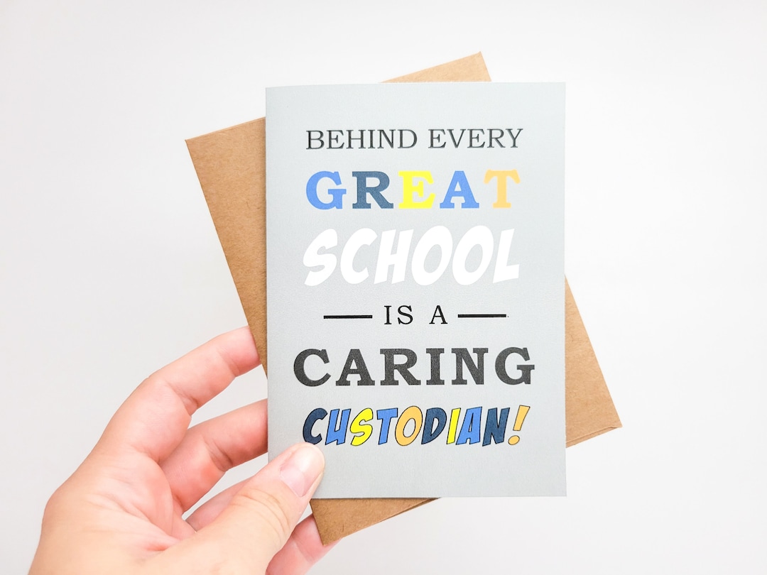 School Custodian Thank You Appreciation Card - Etsy