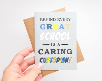 Custodian Appreciation Day Cards - Printable - Thank You - Community ...