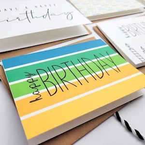 Colorful Birthday Card Variety Pack - Set of Generic Birthday Cards - Etsy