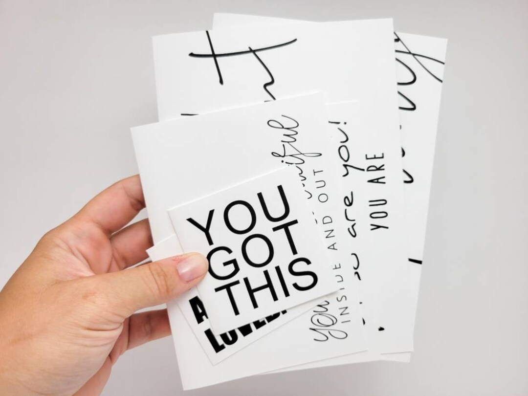 Set of Simple Inspirational and Encouraging Greeting Cards - Etsy