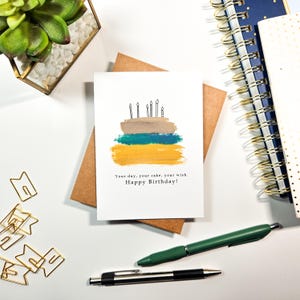 Birthday Cake Happy Birthday Card - Etsy