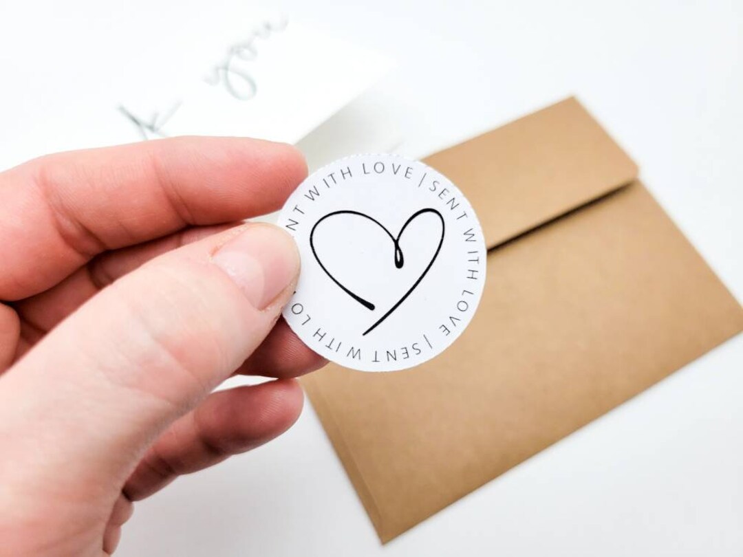 Simple Sent With Love Sticker for Envelopes - Sent With Love Envelope ...